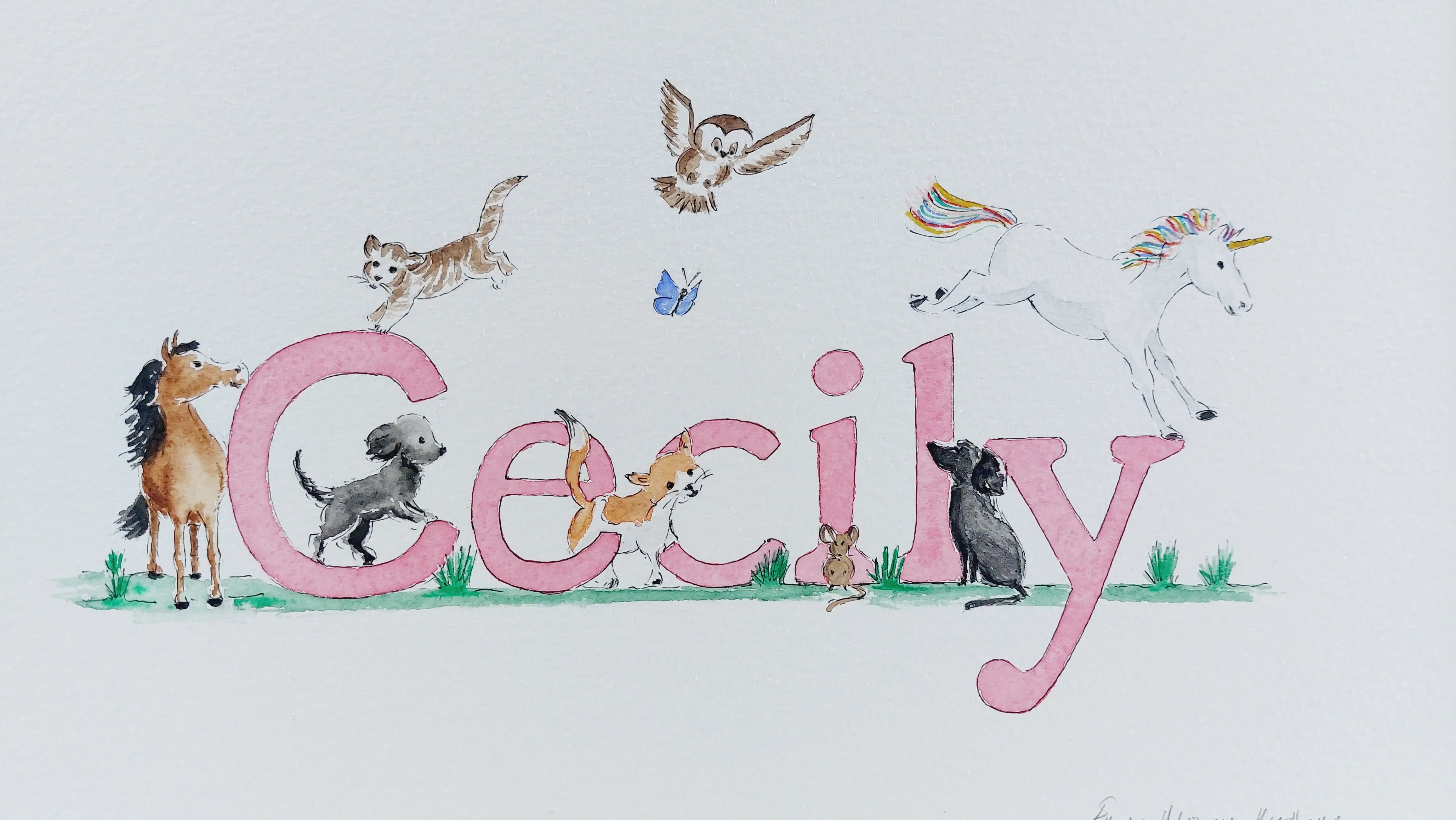 Watercolour Name Paintings – Emma Mounsey Art